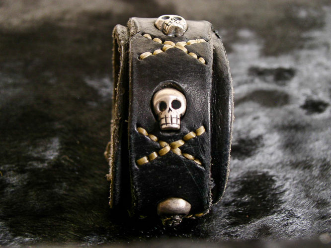 Precious Metal Skull Cuff – gbb Custom Leather